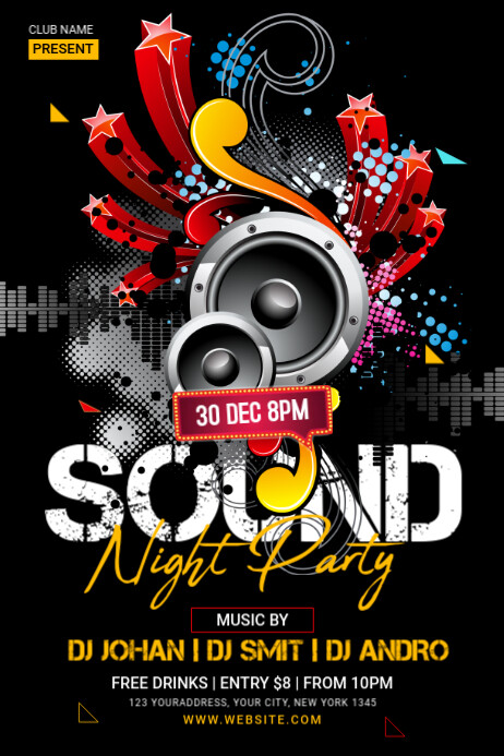 Copy of Sound Night Party Template | PosterMyWall