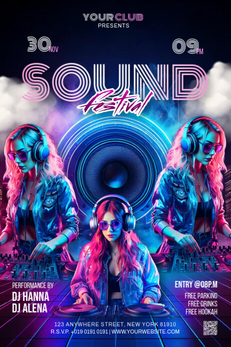 Sound Project Party Event Poster Flyer Template | PosterMyWall