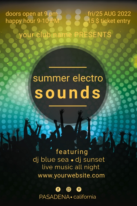 SOUNDS DJ PARTY POSTER TEMPLATE | PosterMyWall