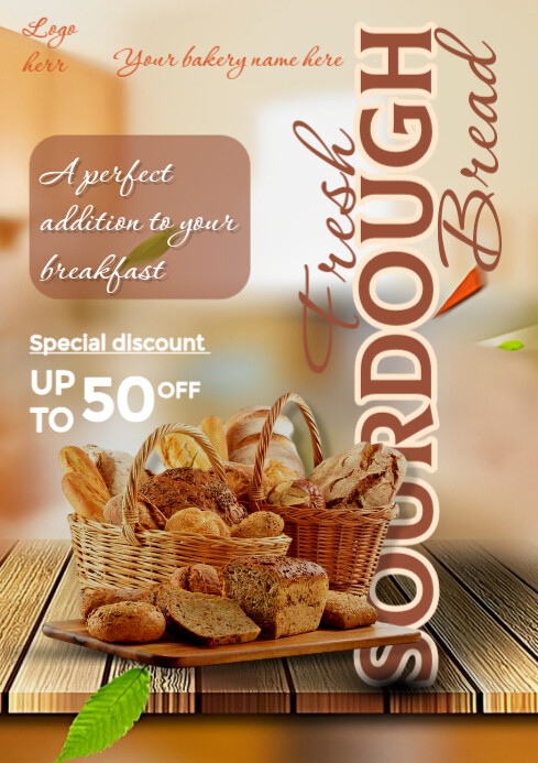 Sourdough bread flyer Template | PosterMyWall
