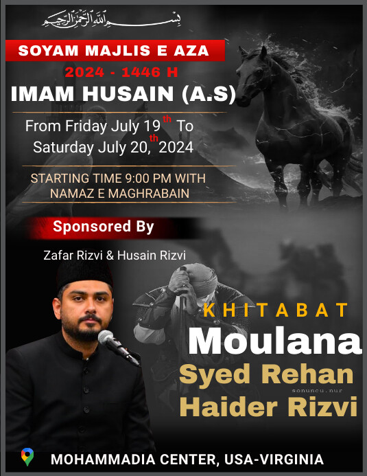 Soyam Majlis Imam Husain (A.S) Template | PosterMyWall