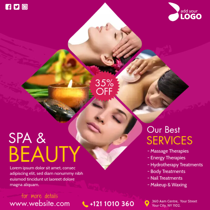 Spa & Beauty Care Ad Template | PosterMyWall
