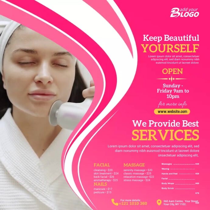 Spa & Beauty Care Center Ads Template | PosterMyWall
