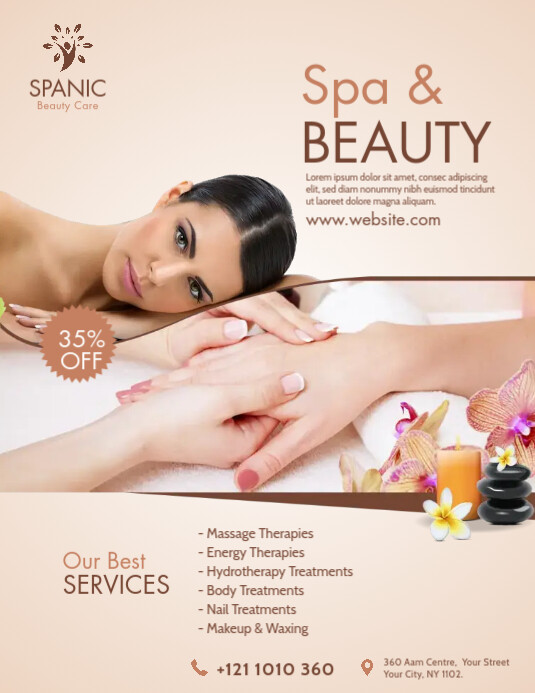 Spa & Beauty Care Flyer Template | PosterMyWall
