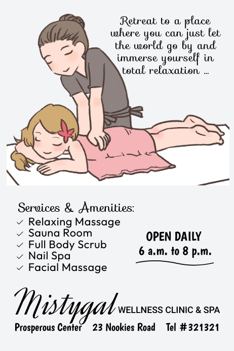 spa & massage template | PosterMyWall