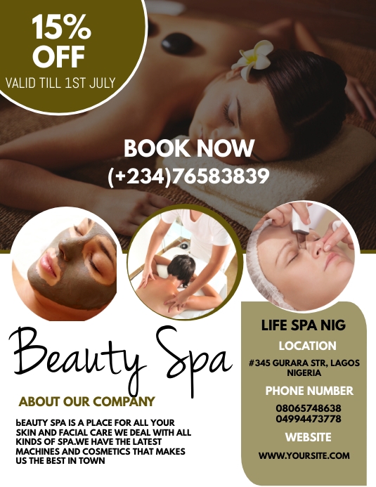 Spa and beauty (1) Templat | PosterMyWall