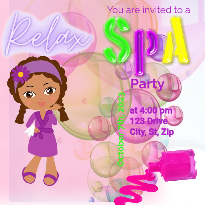 Copy of Spa Girls Party | PosterMyWall
