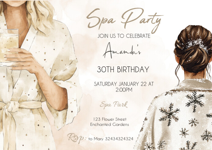 Spa Party Invitation For adults,, Spa Party Invitations templates free ...