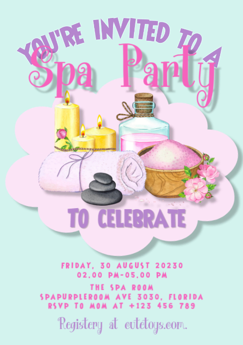 Spa Relaxing Birthday Party Invitation Template | PosterMyWall