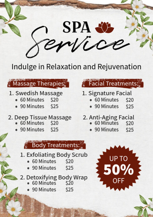 Copy of Spa Service | PosterMyWall