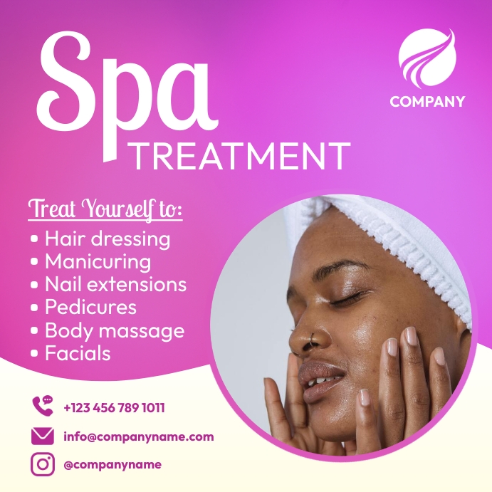 spa treatment Instagram flyer Template | PosterMyWall