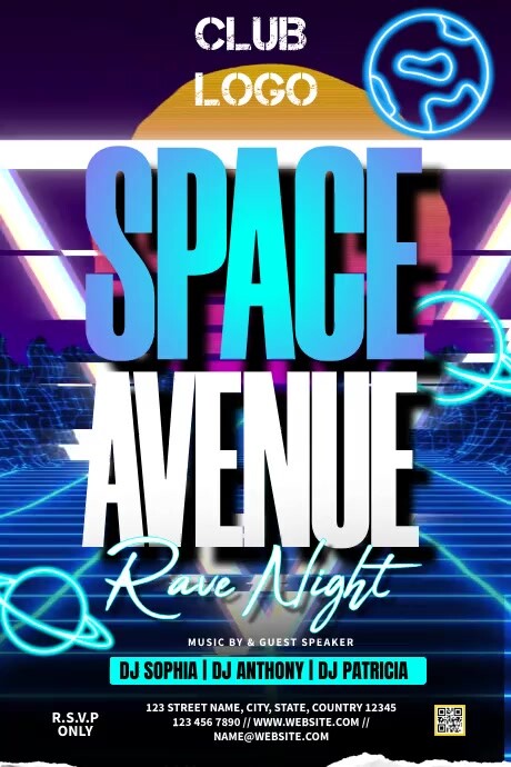 Space Avenue Party Template | PosterMyWall