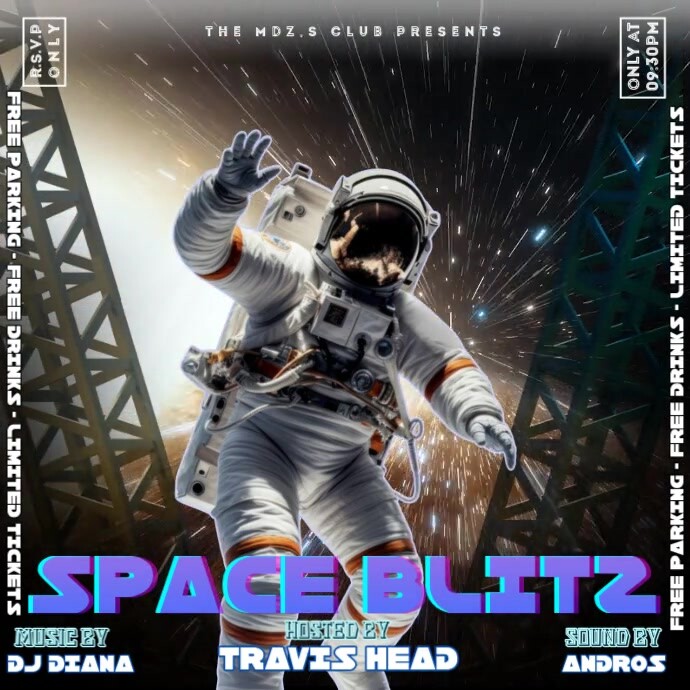 Space Blitz Party Template | PosterMyWall