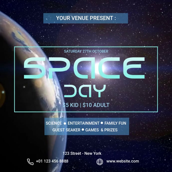 SPACE DAY INSTAGRAM TEMPLATE | PosterMyWall