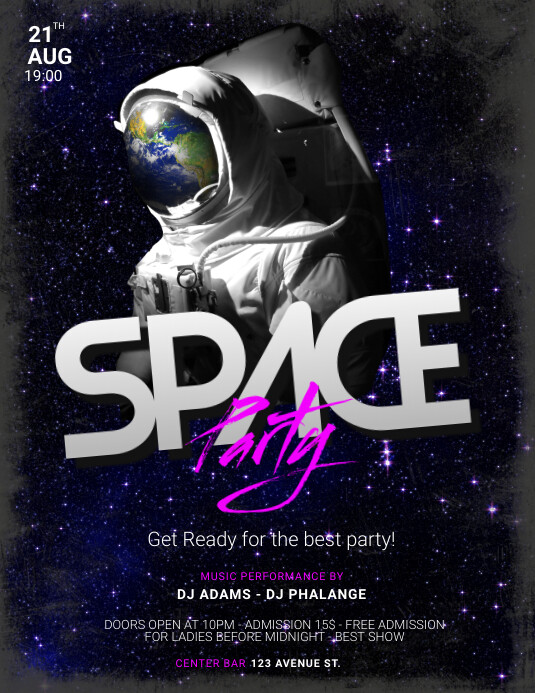 Space day Party Flyer Template | PosterMyWall