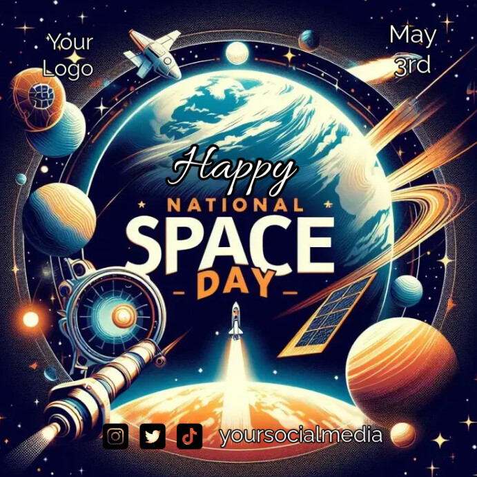 Space Day Poster Template | PosterMyWall