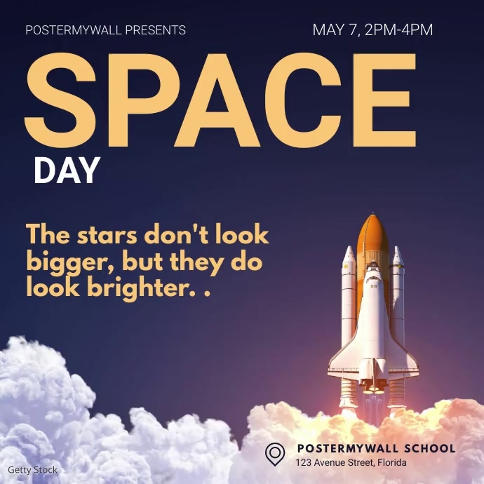 Space Day Video banner template | PosterMyWall