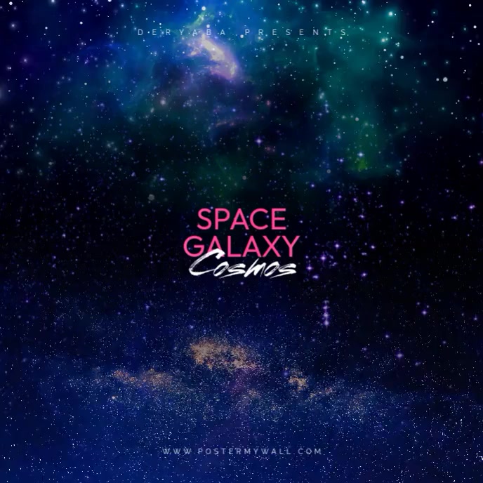 Space Galaxy Cosmos Stars Video Album Cover Modelo | PosterMyWall