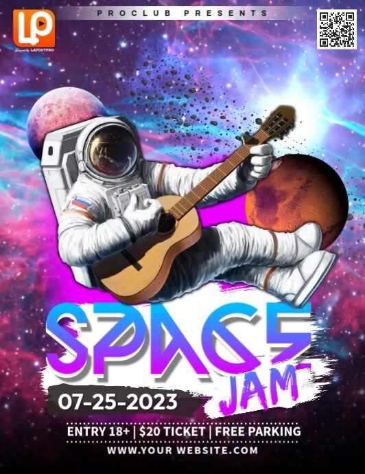 Space Jam Party Video Template | PosterMyWall