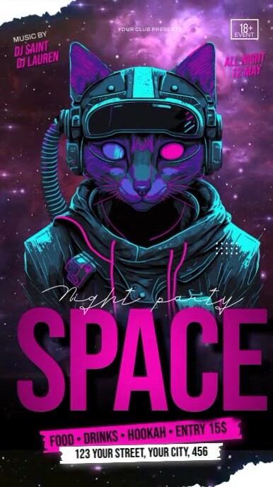 Copy of Space Night Party | PosterMyWall