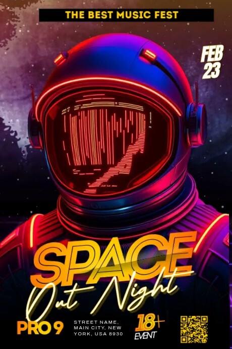 Space Night Party Video Template | PosterMyWall