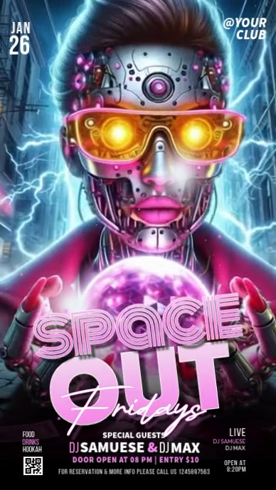 Space out Party Video Template | PosterMyWall
