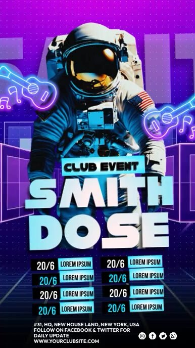 Space Out Party Video Template | PosterMyWall