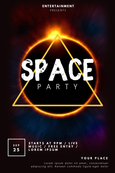 Space Party Flyer Template | PosterMyWall