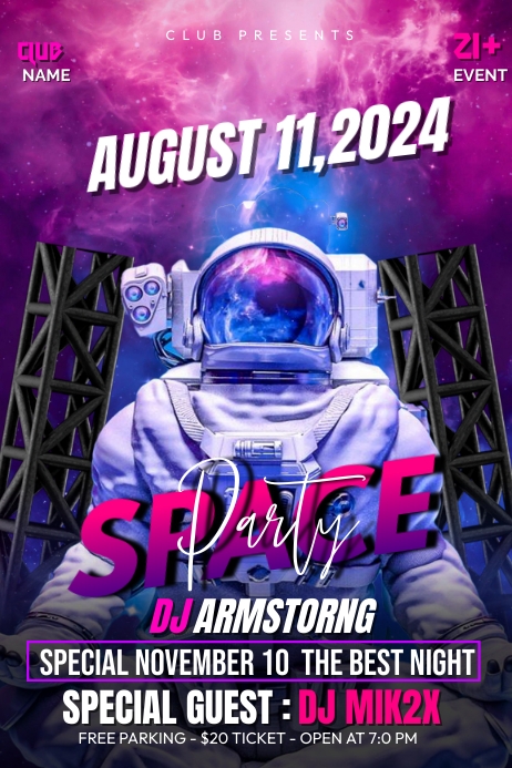 Space Party Template | PosterMyWall