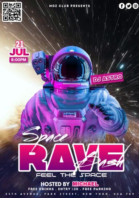 Copy of Space rave | PosterMyWall