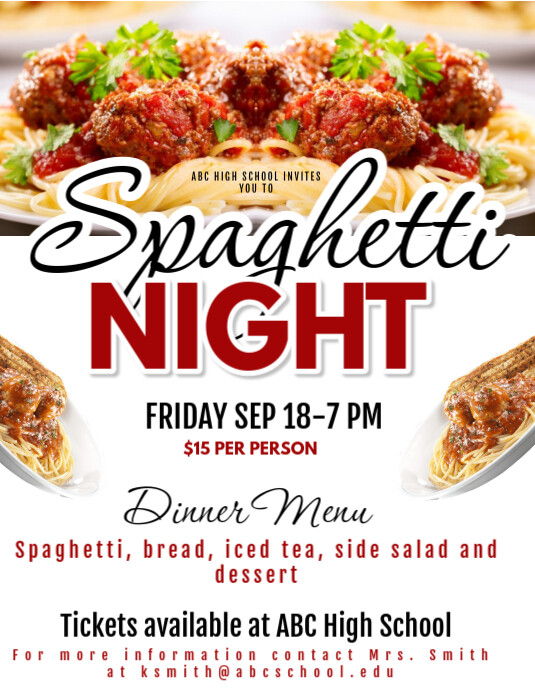 Copy of Spaghetti Dinner Fundraiser | PosterMyWall