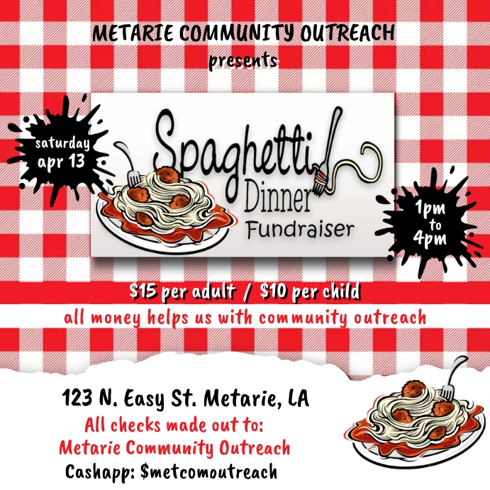 Copy of SPAGHETTI DINNER FUNDRAISER FLYER TEMPLATE | PosterMyWall