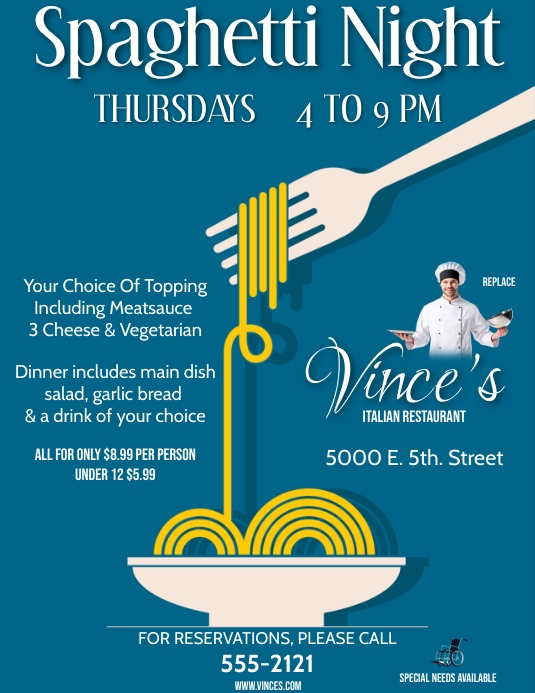 Copy of SPAGHETTI NIGHT | PosterMyWall