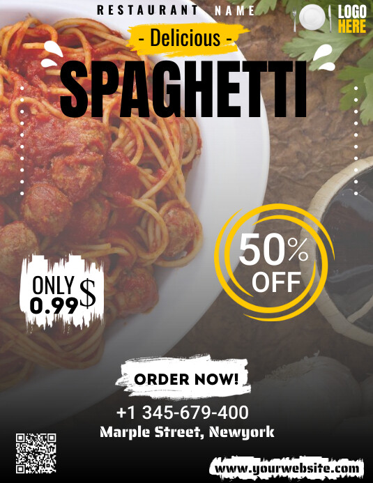 SPAGHETTI SPECIAL FLYER TEMPLATE | PosterMyWall