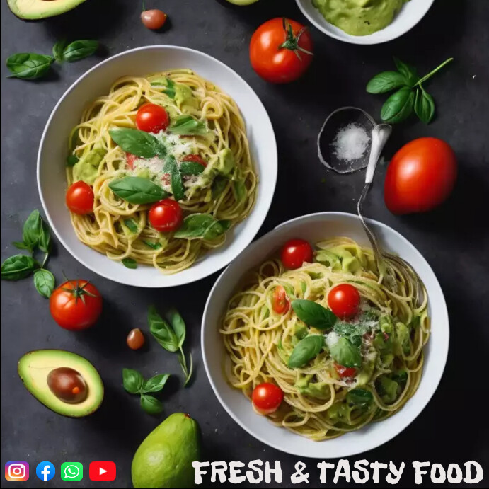 SPAGHETTI WITH AVOCADO Template | PosterMyWall