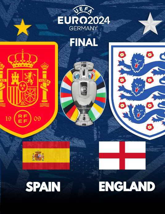 spain vs england final euro 2024 poster templ Template | PosterMyWall