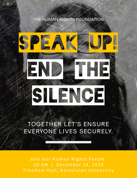 Speak Up! End the Silence Flyer Template | PosterMyWall