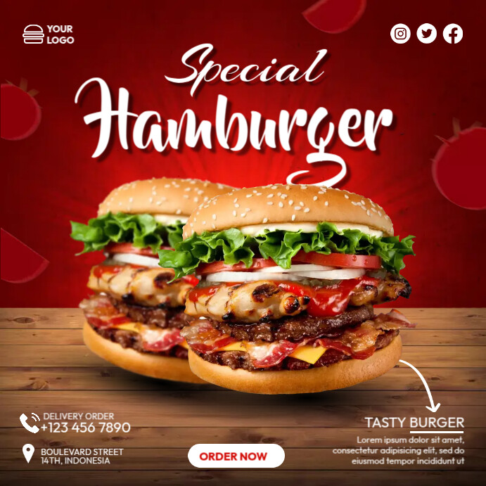Specia Burger Menu Ads Template | PosterMyWall