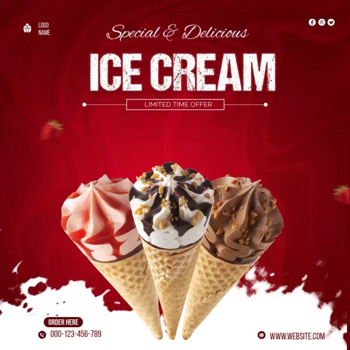 Special and Deliciouse Ice Cream Template | PosterMyWall