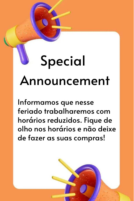 Special announcement,template | PosterMyWall