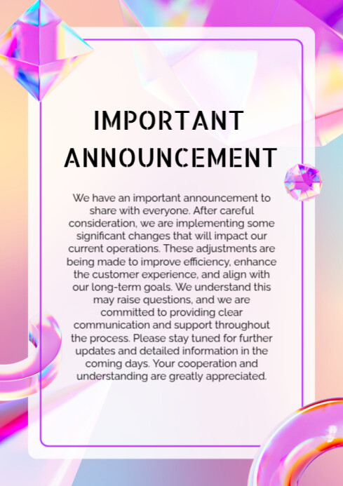 Copy of Special announcement | PosterMyWall