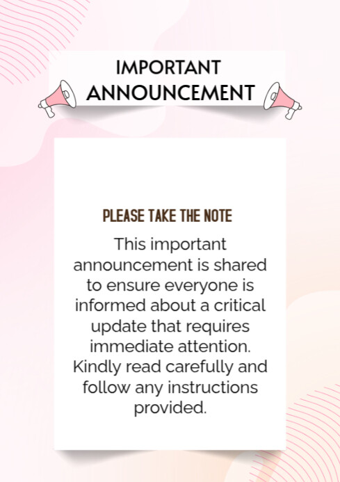 Special announcement Template | PosterMyWall