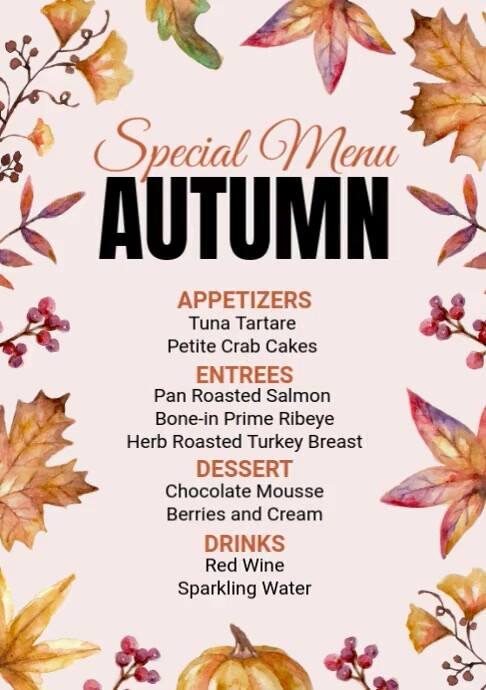 Modèle Special Autumn Menu | PosterMyWall