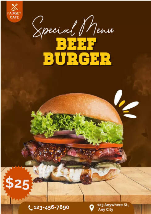 Special Beef Burger Menu เทมเพลต | PosterMyWall