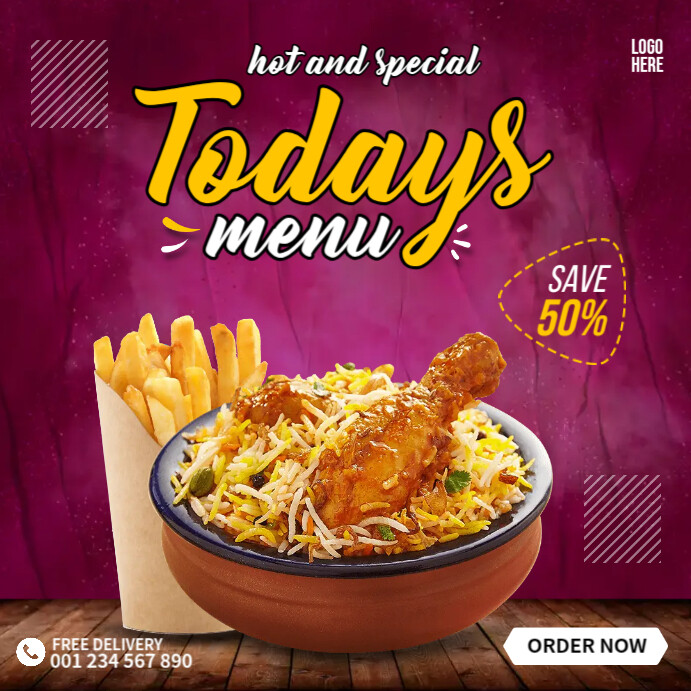 Special Biryani Menu Template | PosterMyWall