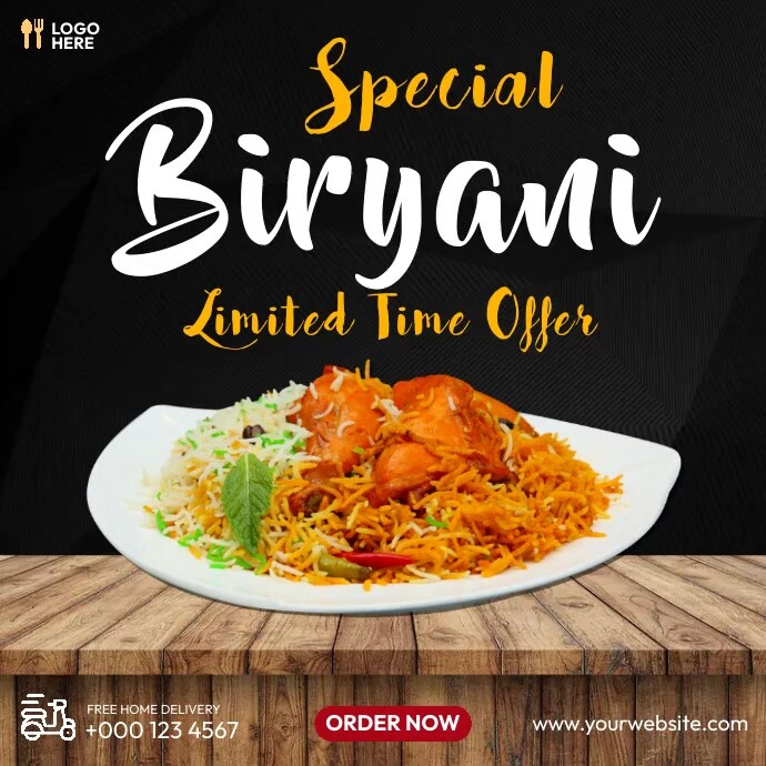 Special Biryani Menu Template | PosterMyWall