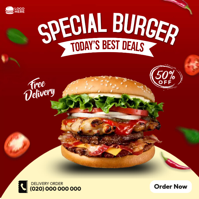 Special Burger Deals Template | PosterMyWall