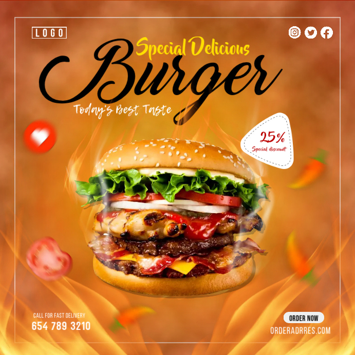Special Burger Template | PosterMyWall