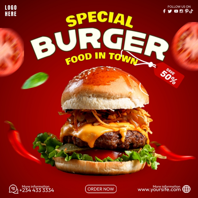 Special Burger Menu Template | PosterMyWall
