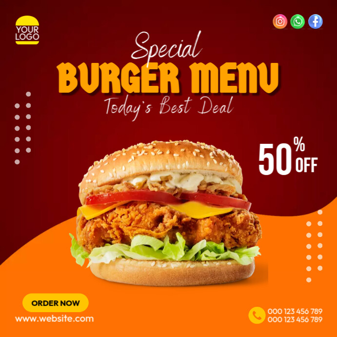 Special Burger Menu Template | PosterMyWall
